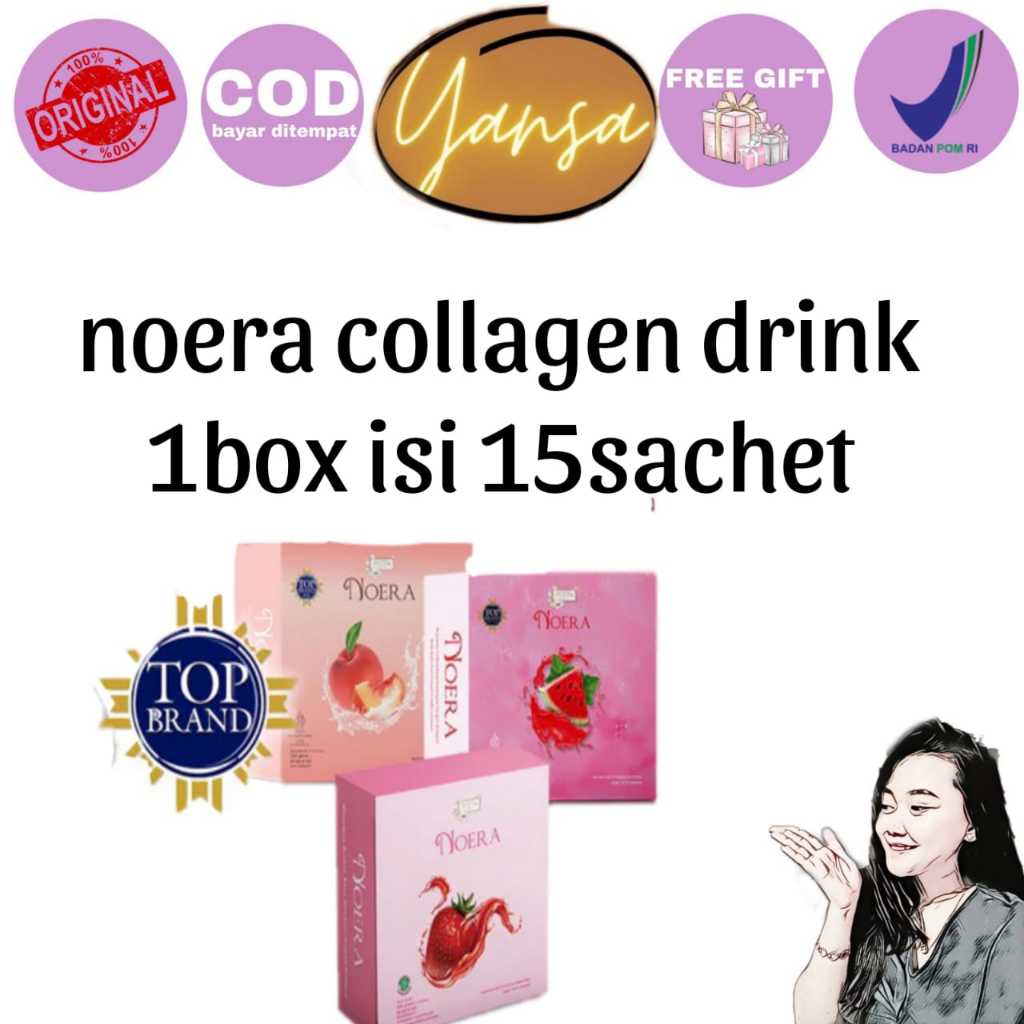 Noera Collagen Drink 1 box Contains 15 Sachets Of Strawberry Peach ...