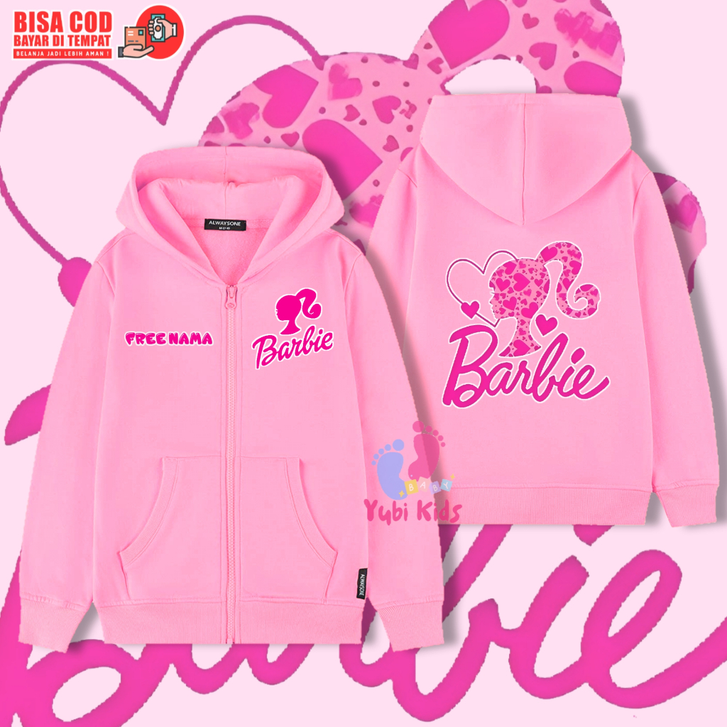 Barbie Girls' Jacket / Barbie Children's Zipper Hoodie | Shopee Malaysia