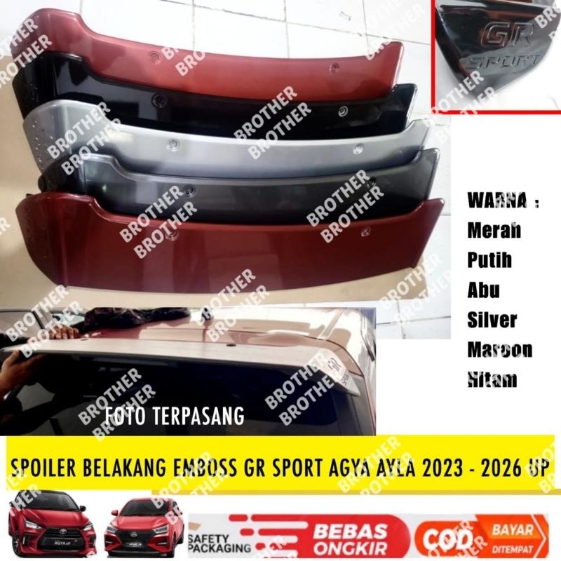 Agya Ayla GR SPORT Rear Spoiler 2023 2024 2025 Color Emboss - Body ...