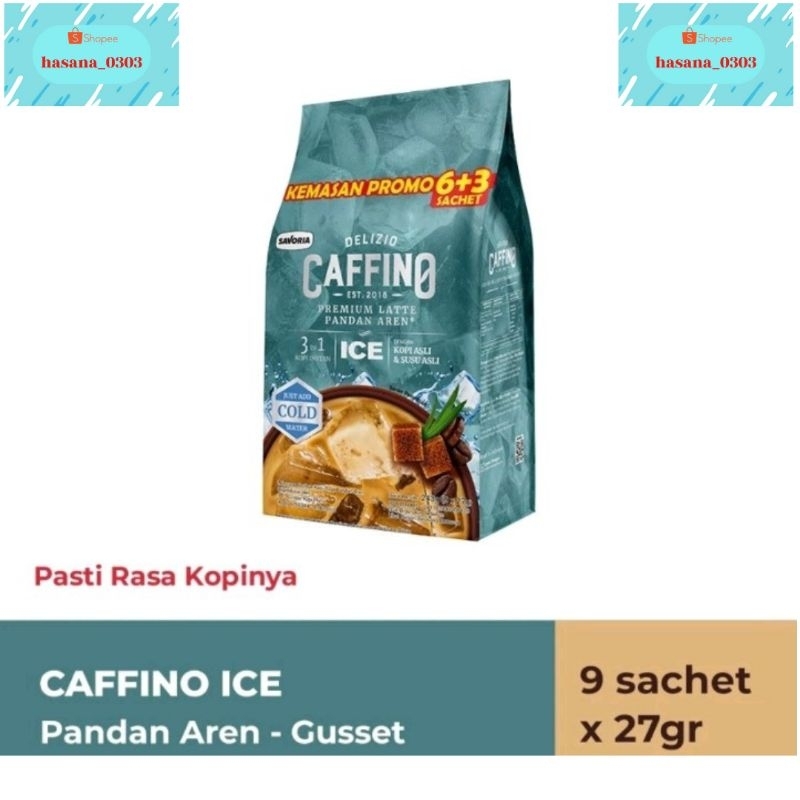 Caffino Ice Pandan Aren Gusset - Instant Iced Coffee Powder 6 Sachets x ...