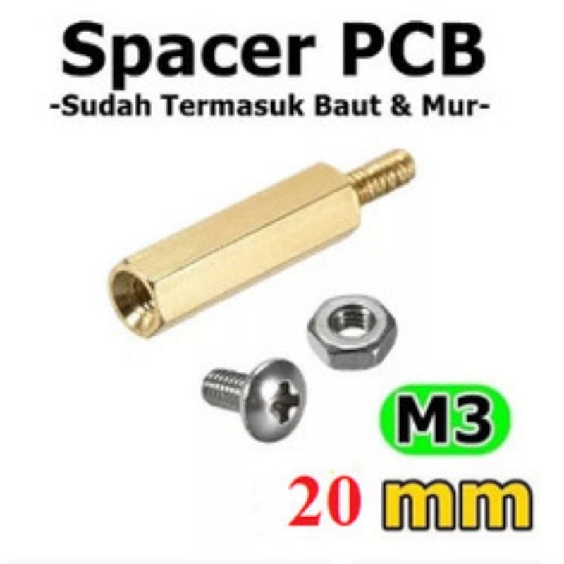Spacer M3 2 cm nut bolt 20mm PCB leg 2cm Gold | Shopee Malaysia