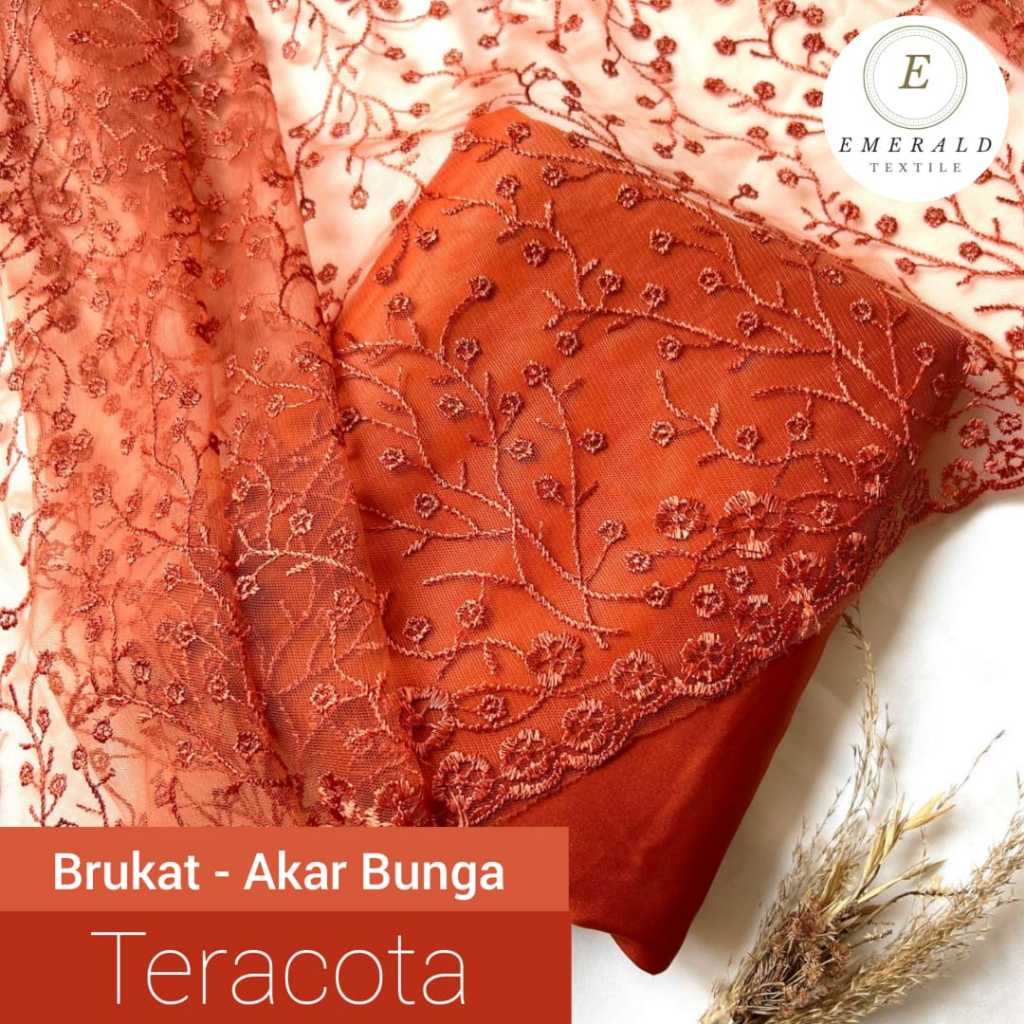 Half A METER OF French Tile Brukat Fabric Kebaya Material with Flower ...