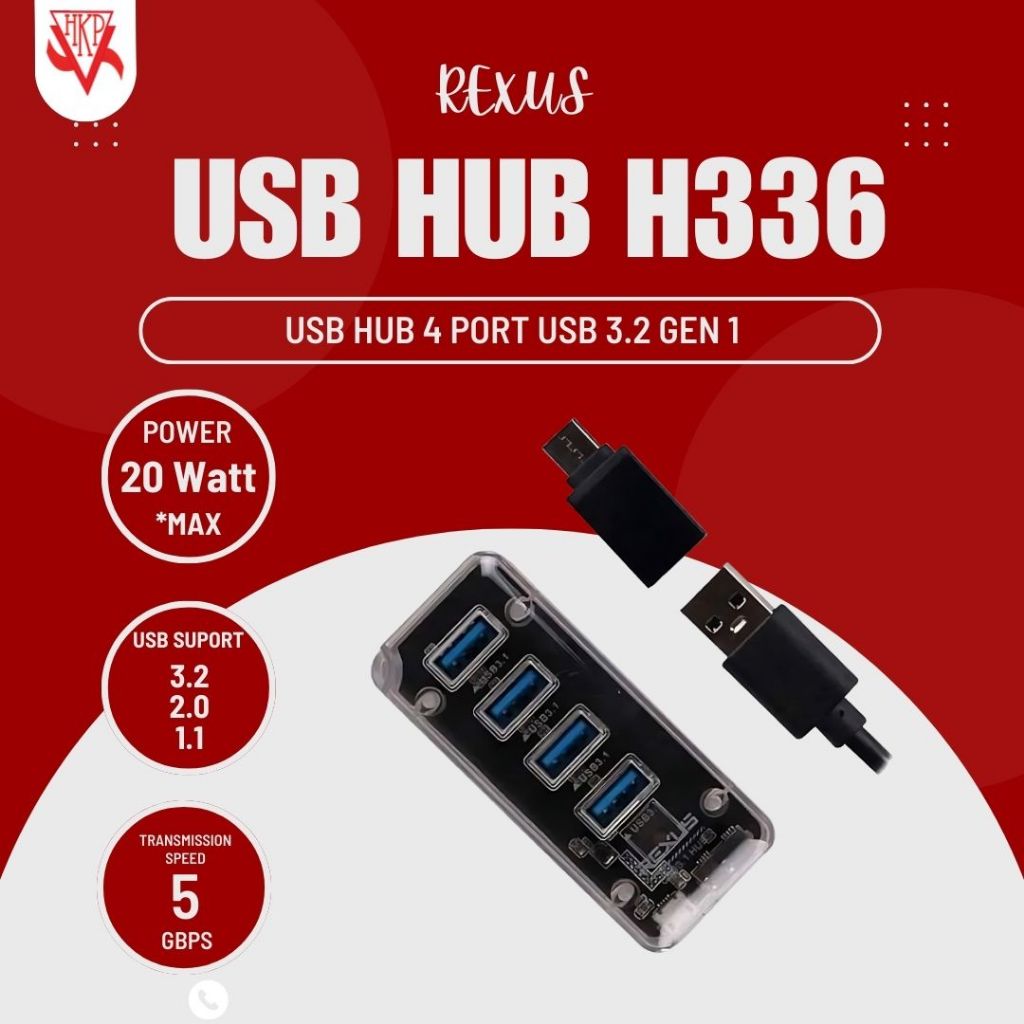 Rexus USB HUB H336 4 Port (Transparent) | Shopee Malaysia