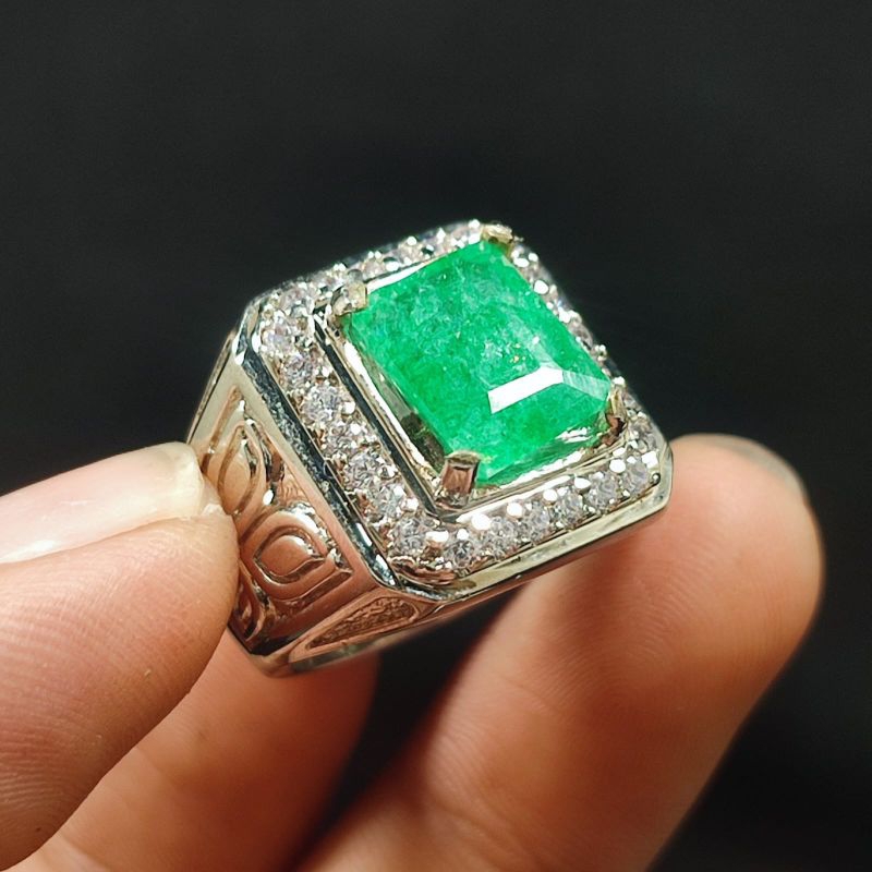 Top QUALITY! Genuine NATURAL COLOMBIA ZAMRUD STONE COMPLETE WITH READY ...