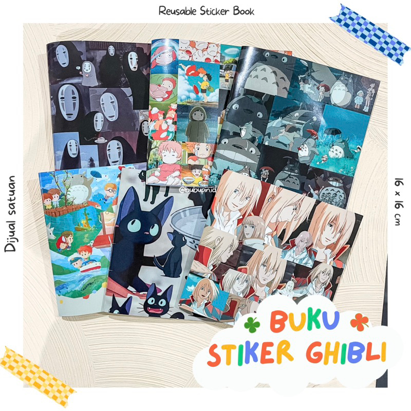 Sticker Book/ Reusable Sticker Book Ghibli Edition | Totoro Ponyo Howl ...