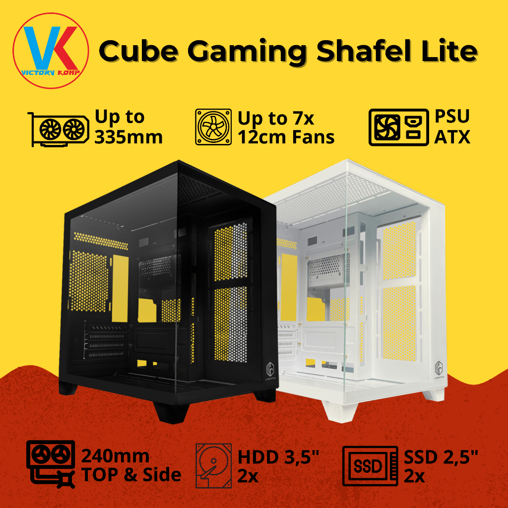 Pc Gaming Cube Gaming Case Shafel Lite Version mATX Dual Chamber Gaming ...