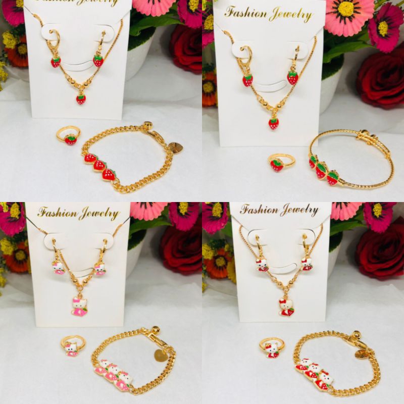 Beautiful Hello Kitty Children's Chain Jewelry Set | Shopee Malaysia