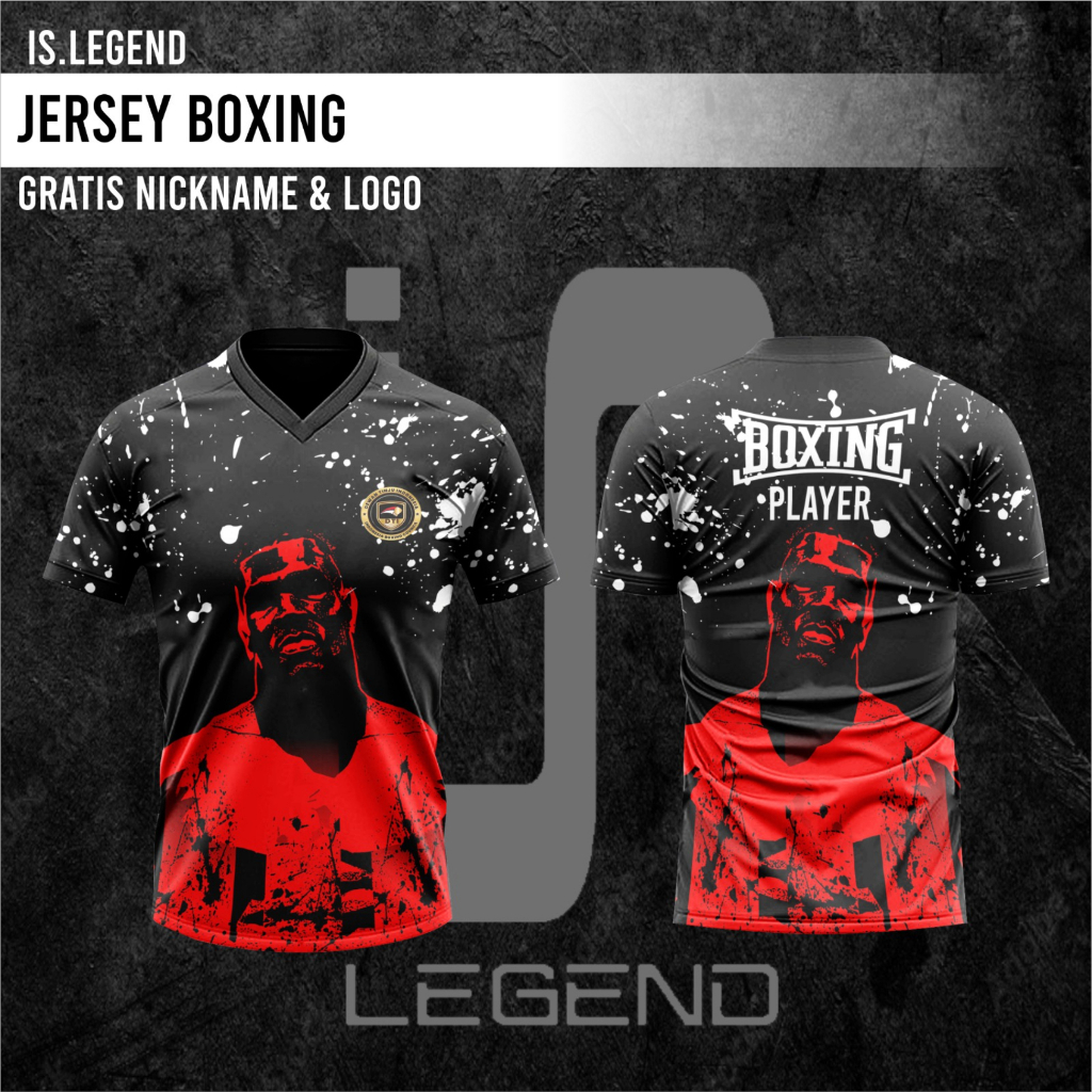 Jersey Boxing Mike Tyson Legend Full Printing Free Nickname | Shopee ...