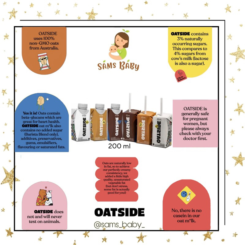Oatside MINI Chocolate Oat Milk 200ML - Lactose & Dairy Free Wheat Oat ...