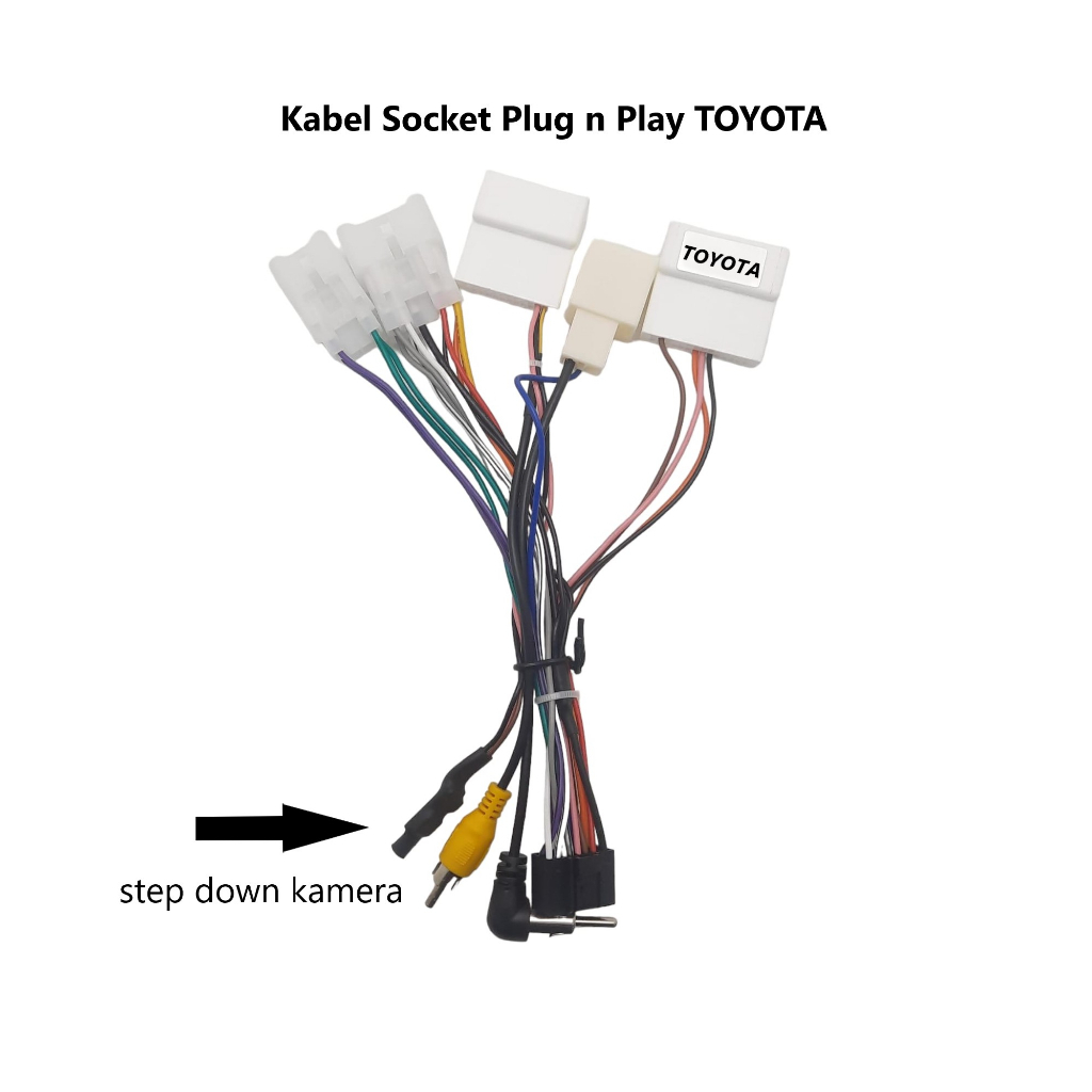 Toyota Android PnP Head Unit socket cable Step Down reverse camera ...