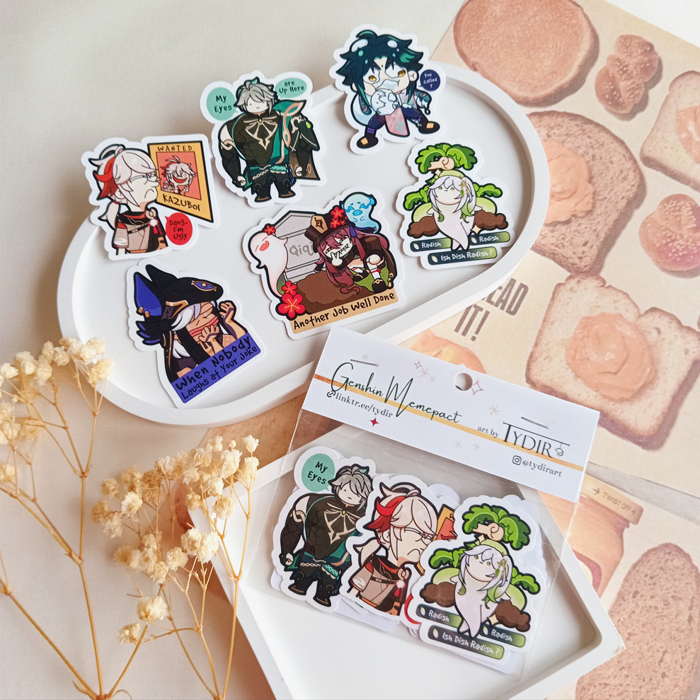 [TYDIR] Genshin Memepact Sticker Pack - Waterproof Genshin Impact Meme ...
