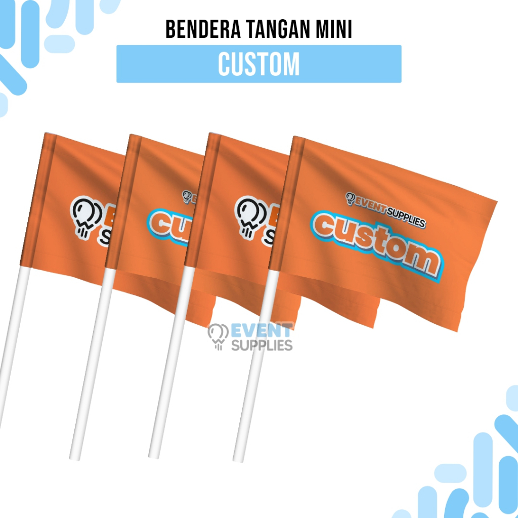 [CUSTOM] Mini Flag Hand Flag [22x15cm] Company Custom Flag Stick Logo ...