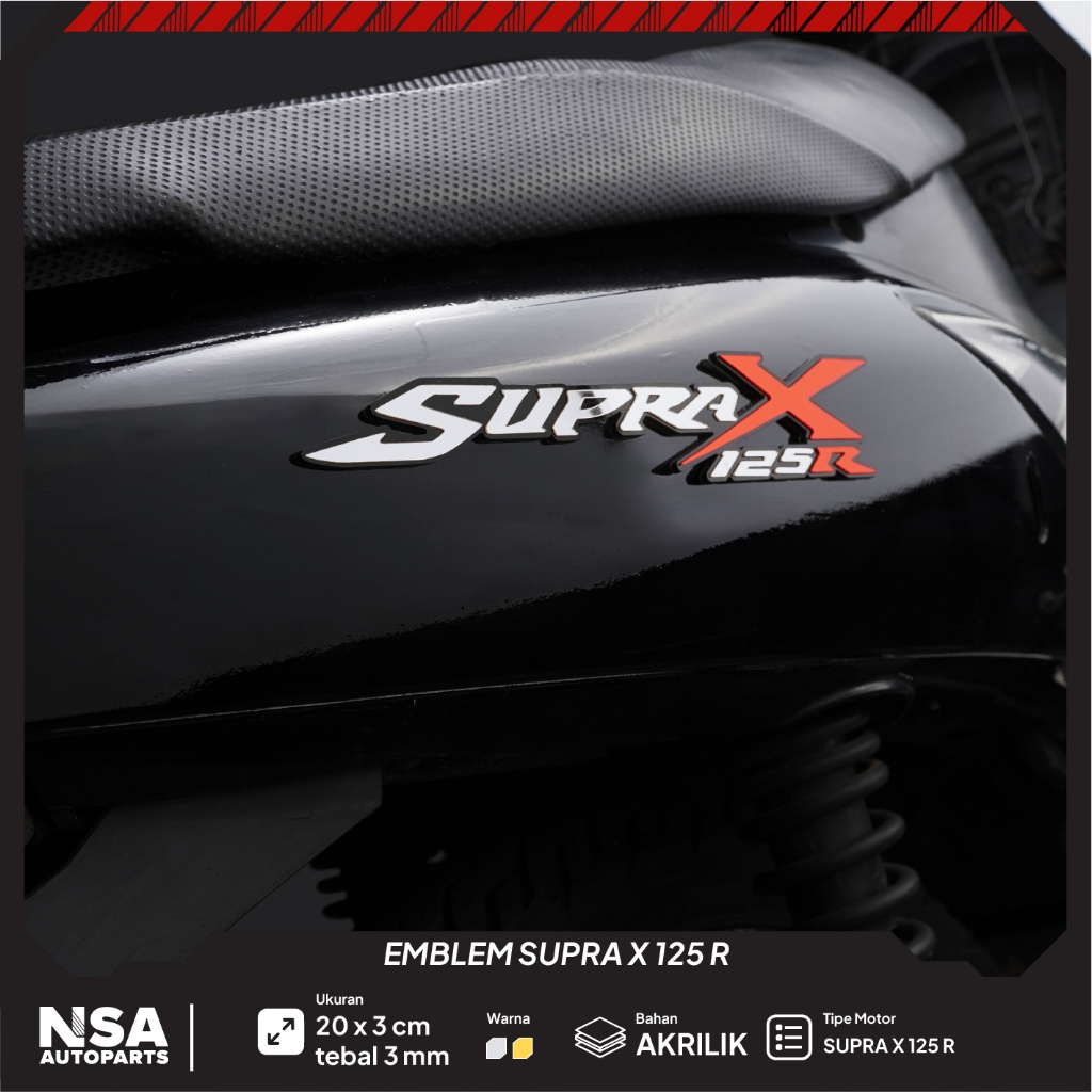1 SET Right Left SUPRA EMBLEM X 125 R SUPRA LOGO X 125 SUPRA EMBLEM OLD ...