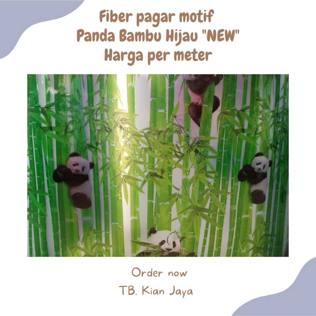 HIJAU Green Bamboo Panda motif Fiber fence "NEW" / price 1 meter ...