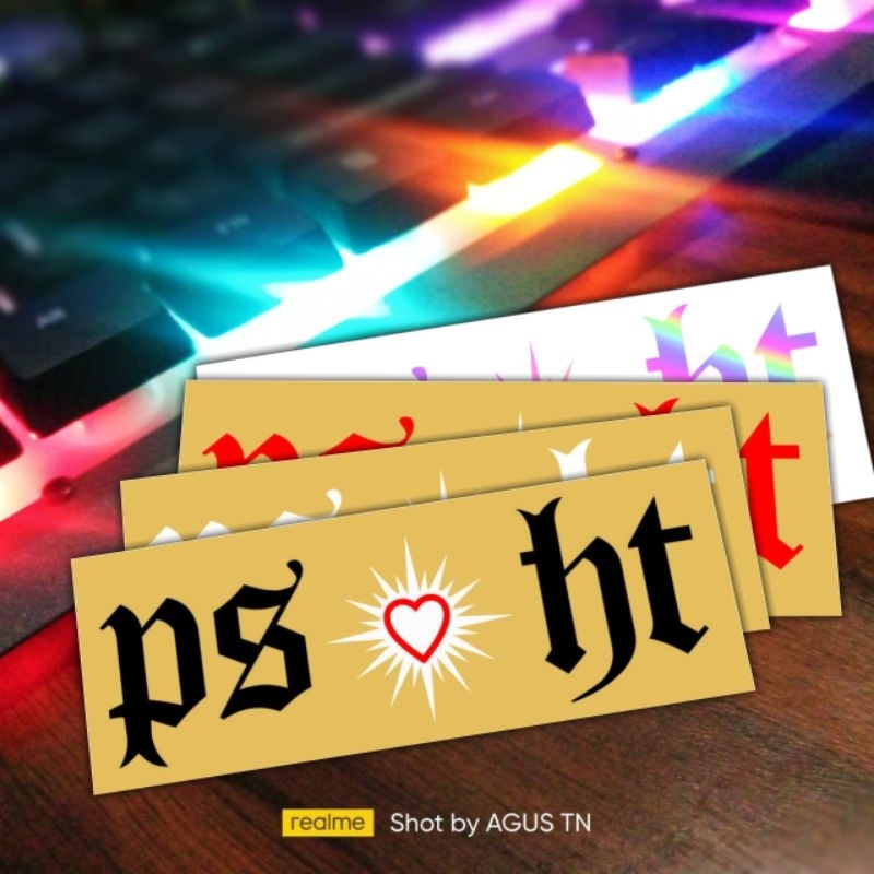Psht sticker. PSHT writing. Middle heart shine. Simple cutting | Shopee ...