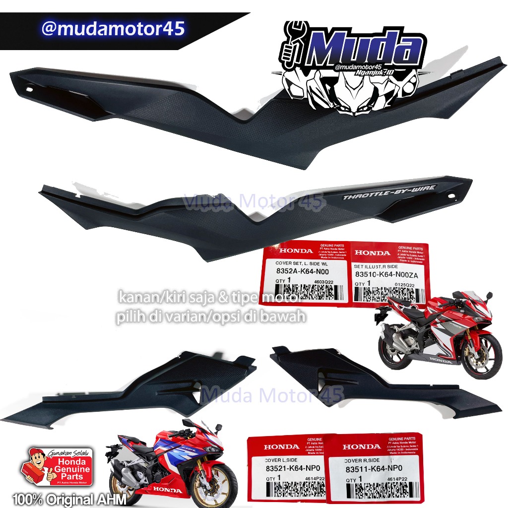 Right OR Left SIDE COVER CBR250RR 2016 2023 8351A-8352A-K64-N00 83511 ...