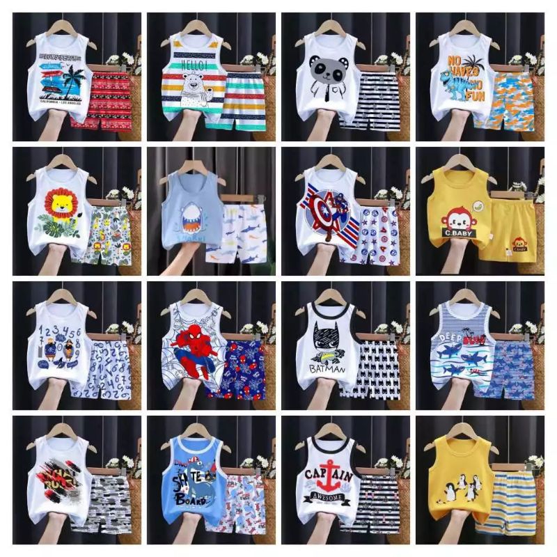 Boys Singlet Suits Cute Characters And Superhero Spiderman Batman ...
