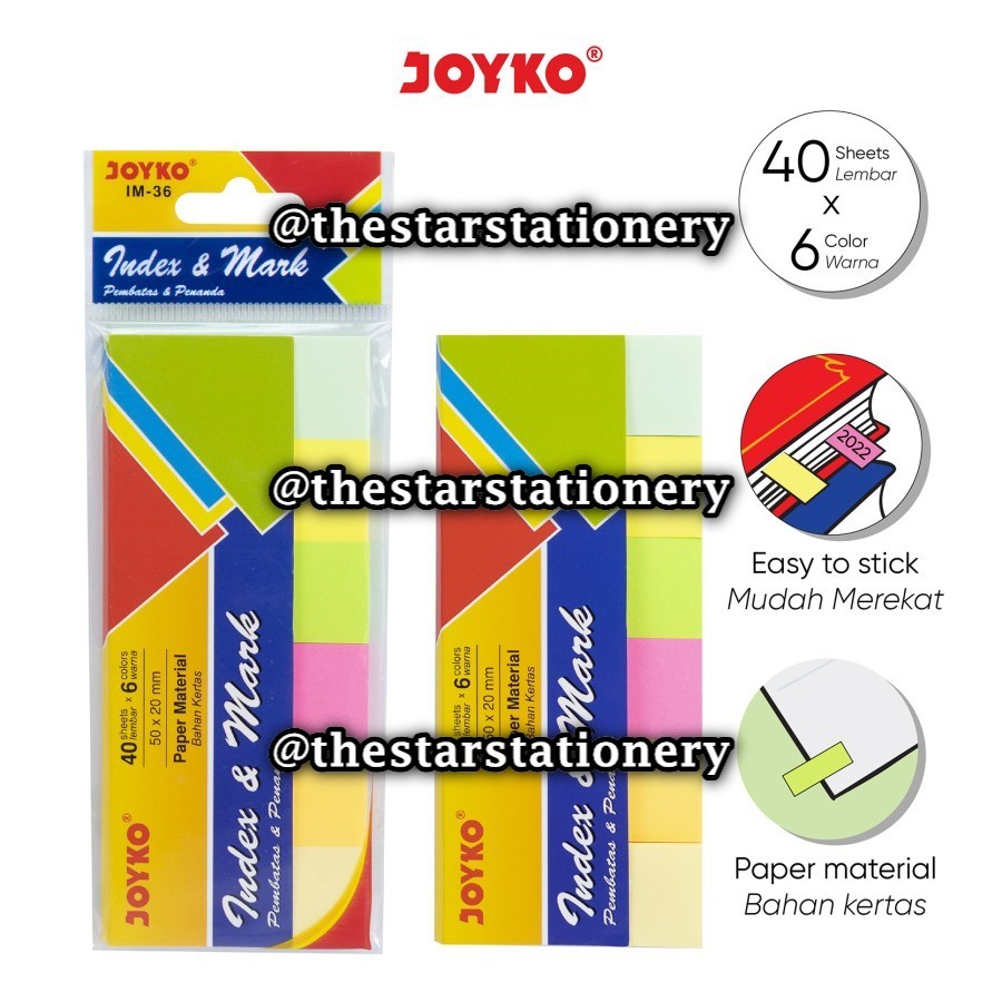 (1 Set) WHOLESALE Joyko IM-36 Memo Divider Paper Box 6 Colors / Index ...