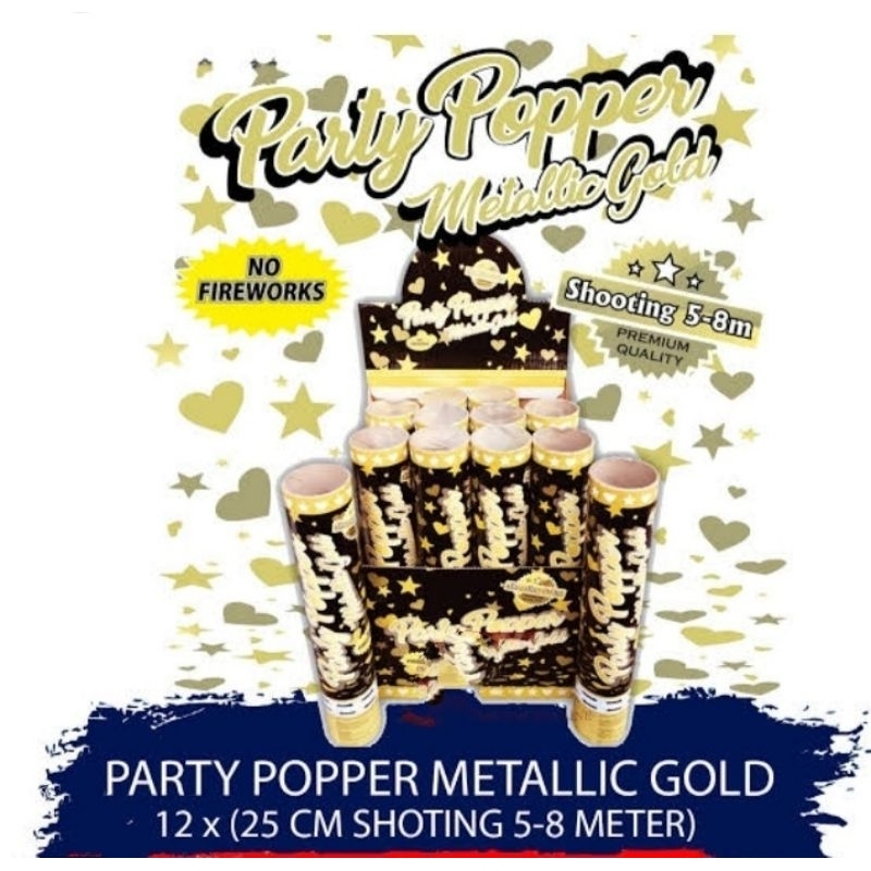 PARTY POPPER METALLIC GOLD 30 CM | Shopee Malaysia