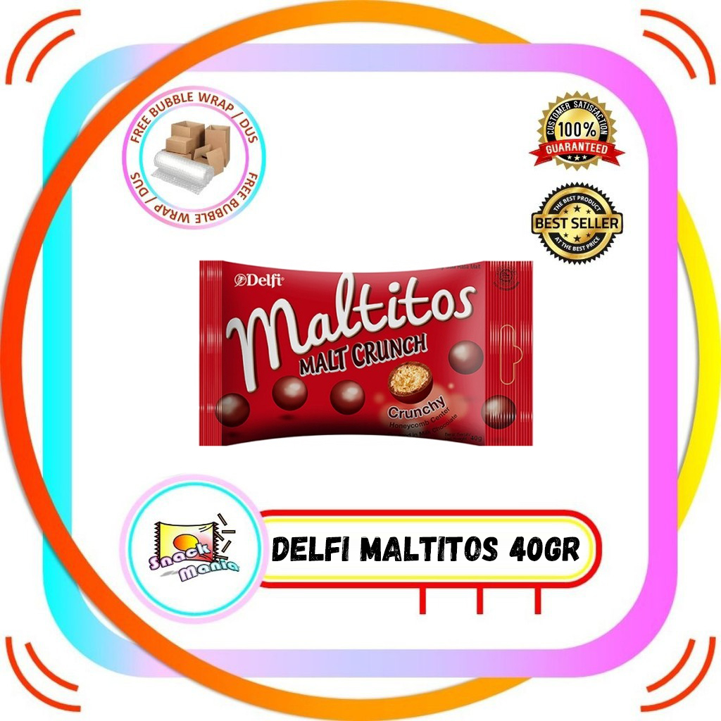 Delfi Maltitos Malt Chocolate Crunch Crunchy Chocolate 40 gr | Shopee ...