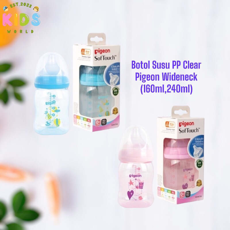 Pigeon Milk Bottle PP Clear Wide Neck Soft Touch Anti Colic 160ml 240ml | Shopee Malaysia