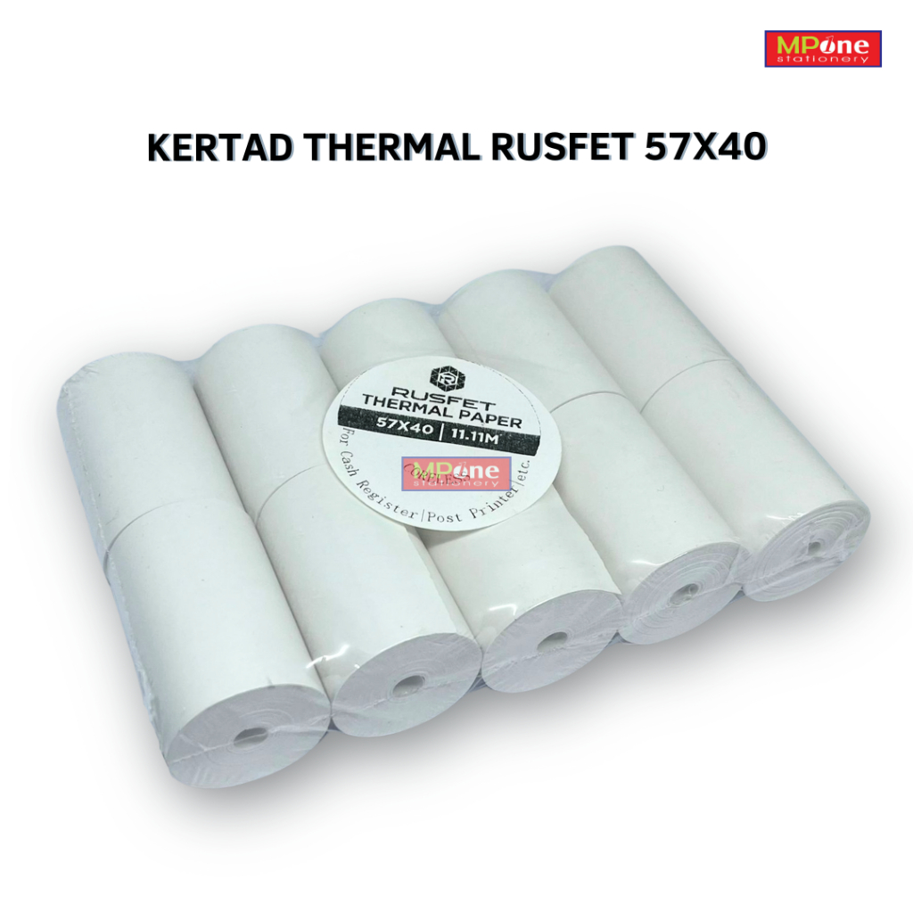 (1PCS) Thermal Paper Roll Rusfet 57x40 Cashier Receipt Paper | Shopee ...