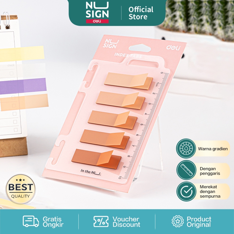 Nusign Index Tab / Marker / Page Divider 100 Sheets Free Ruler NS356 ...