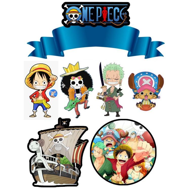 One Piece/Happy Birthday Cake Topper Can Request Name and Age/One Piece ...