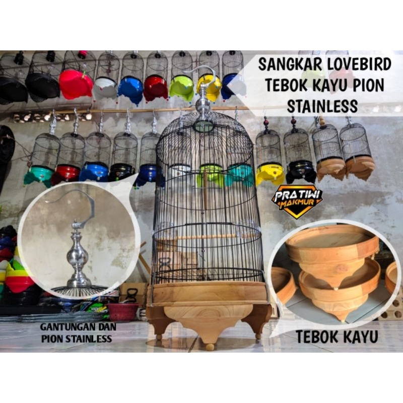 KAYU Lovebird Ram Cage Wooden Tebok Capsule Full Set | Shopee Malaysia