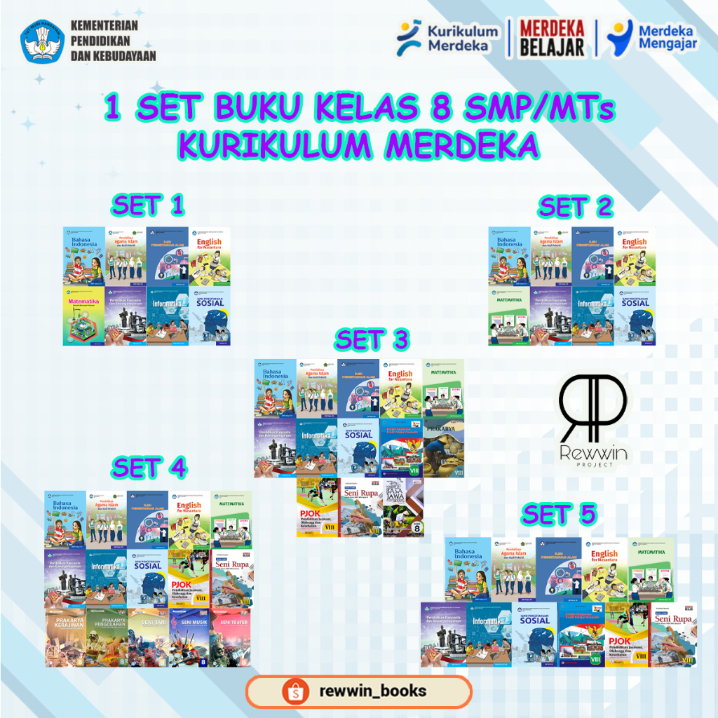 (1 Set Of Books) Class 8 Junior High School MERDEKA Curriculum+Fine ...