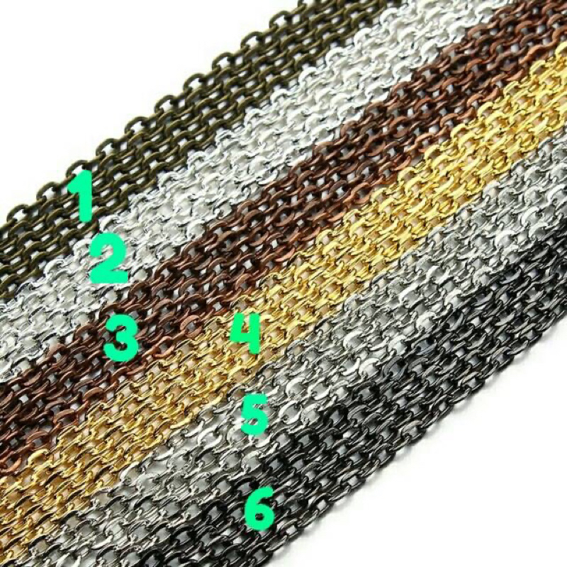 1 meter Chain/Flat Round Nickel Iron Chain Parrot Rice Oval Liberty ...