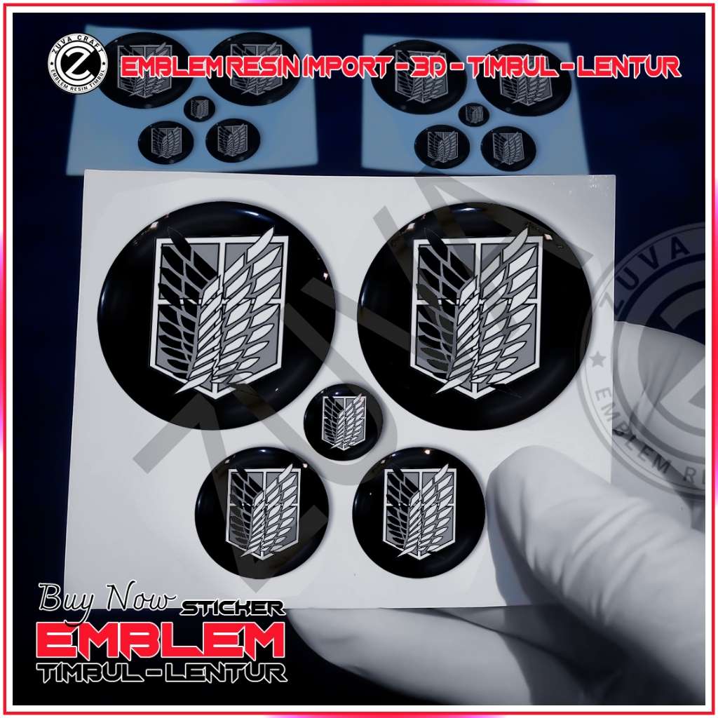 HITAM 3d MOTORCYCLE STICKER embossed FLEXIBLE EMBLEM LOGO AOT SURVEI ...