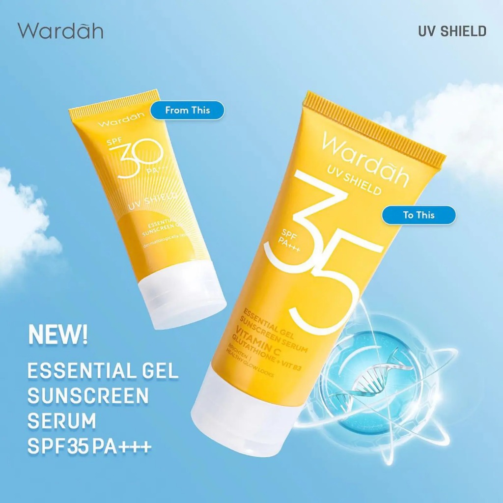 Wardah UV Shield Essential Sunscreen Gel SPF 30 (New Blister) | Shopee ...