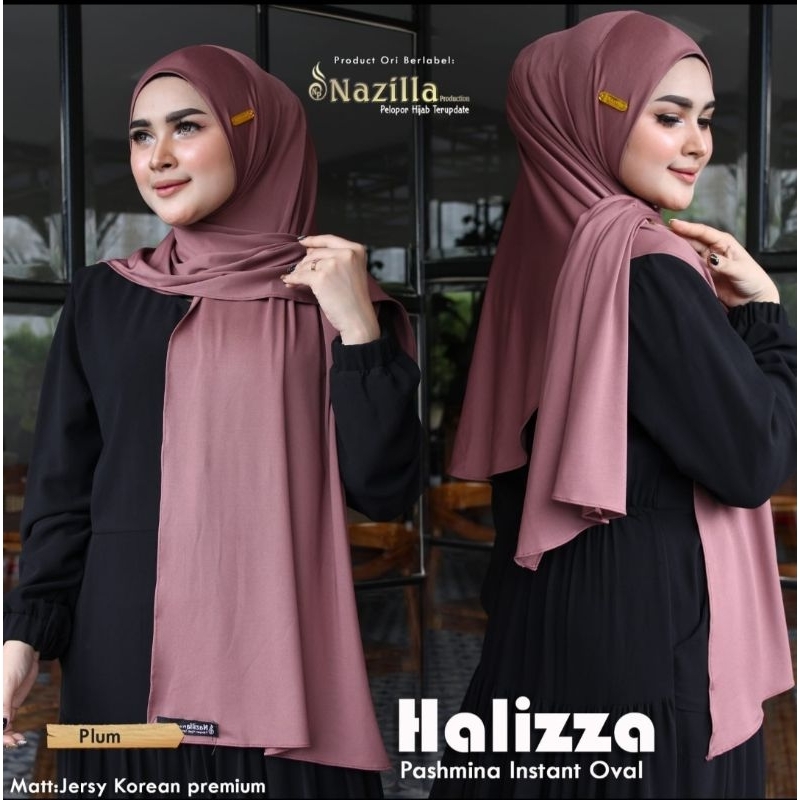 Original Nazilla Pashmina Halizza Instant Oval Hijab | Shopee Malaysia