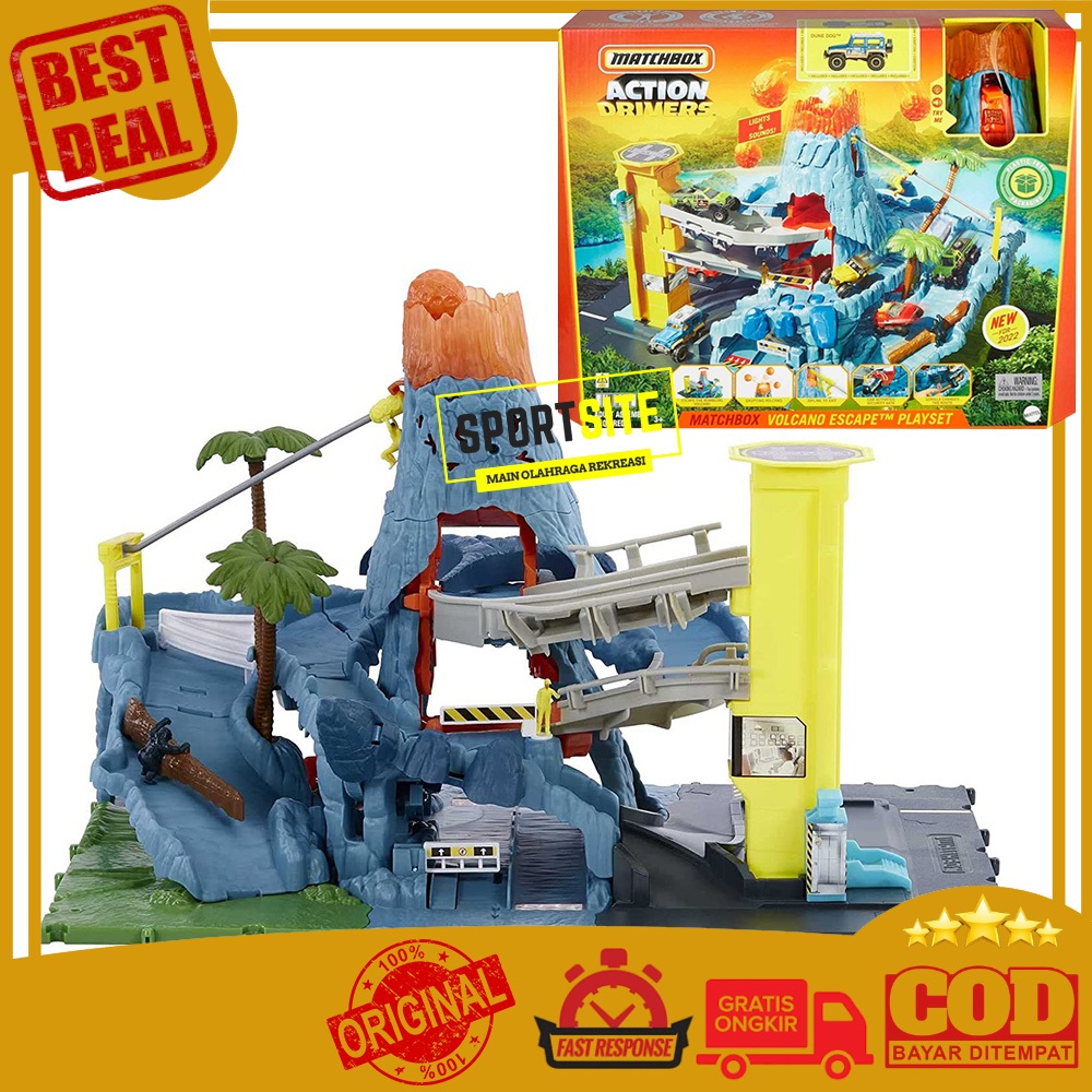 Matchbox Action Drivers Volcano Escape Playset Track Hot Wheels Kids ...