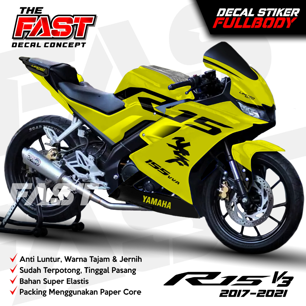 Decal R15 V3 Sticker striping Decal Yamaha R15 V3 Full Dashboard Latest ...