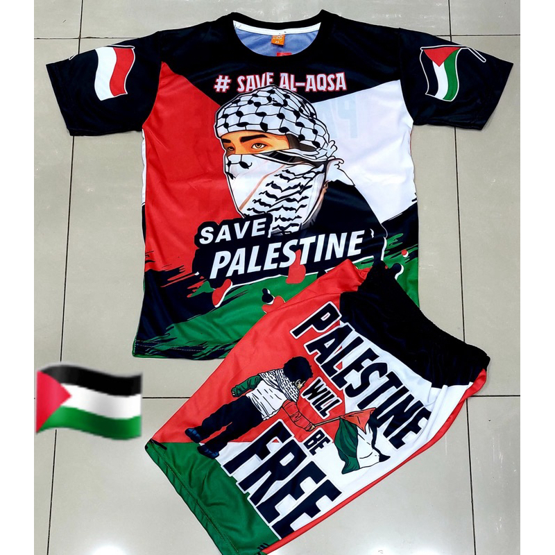BOYS' PALESTINE SET FULL PRINTING ANTI-FADE PALESTINE PRINTING CLOTHES ...