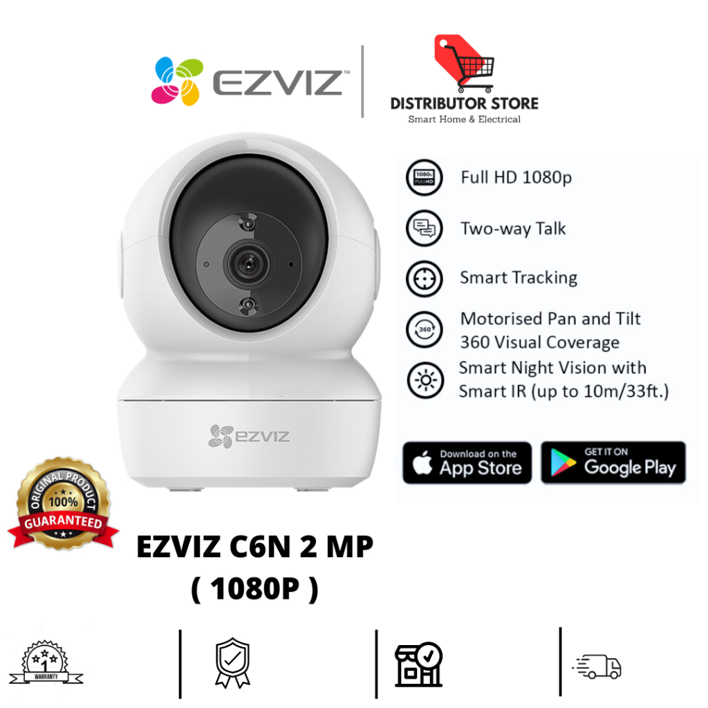 Ezviz C6N 2MP Smart Wifi Pan Tilt IP Indoor CCTV Camera 1080p | Shopee ...