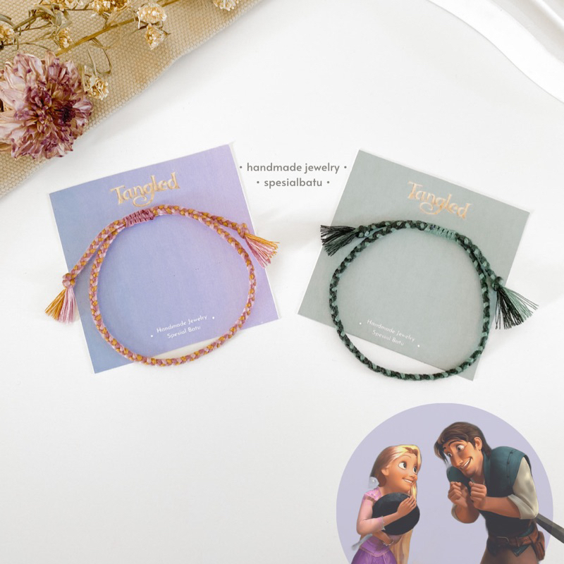 Rapunzel And Eugene Aesthetic Couple Bracelet Disney Cute Braided Yarn ...