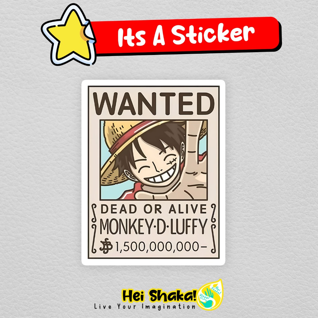 Sticker Wanted Poster Monkey D Luffy Sticker Anime Japanese Manga ...