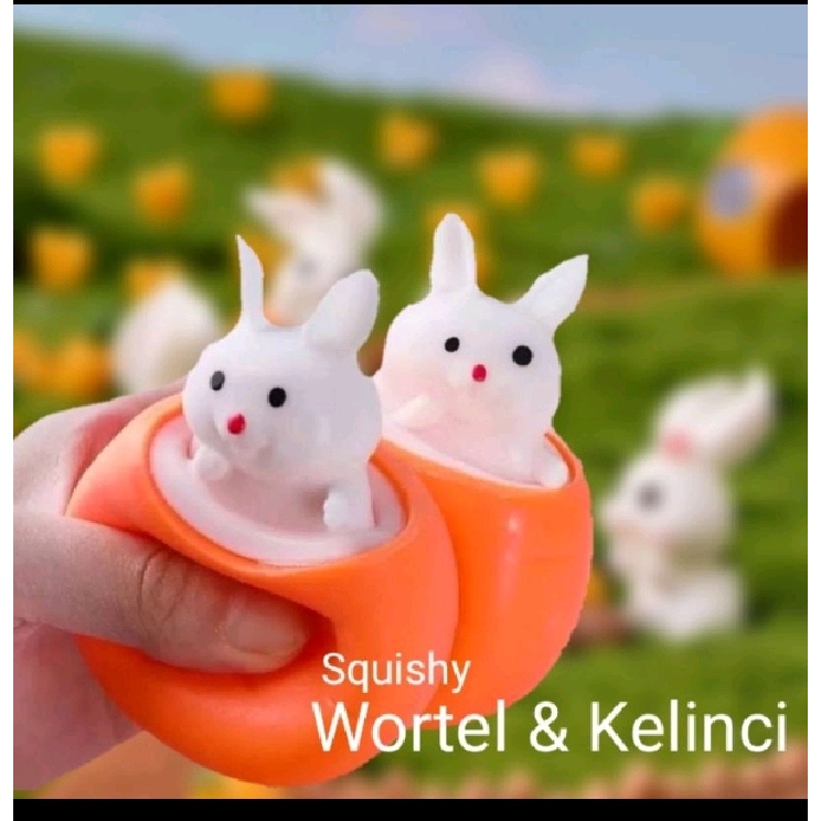 Squishy Toy Squeeze Carrot Rabbit/Pop Up Carrot Rabbit Silicone Rubber ...