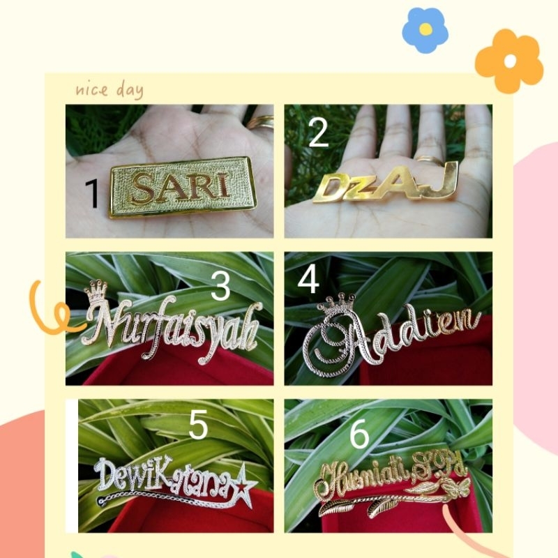 Custom name tag brooch, can request color, premium brass material ...