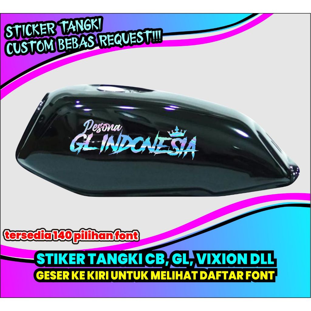 Motorcycle Tank Sticker CUSTOM Name CUTTING HOLOGRAM | Shopee Malaysia