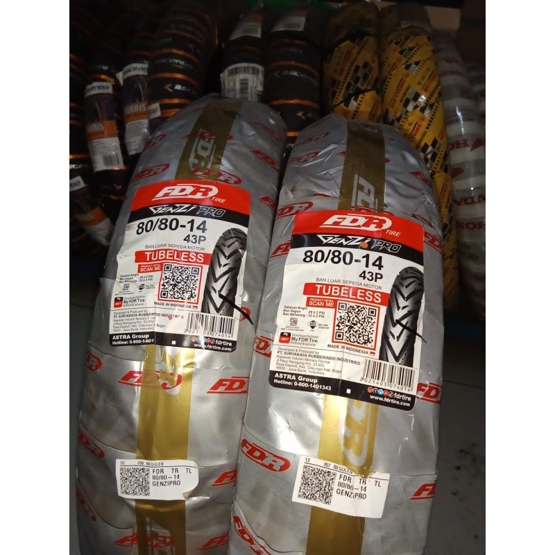 Tire FDR GENZI PRO TUBELES UK.(80/80-14) FREE LIQUID FOR VARIO, BEAT ...