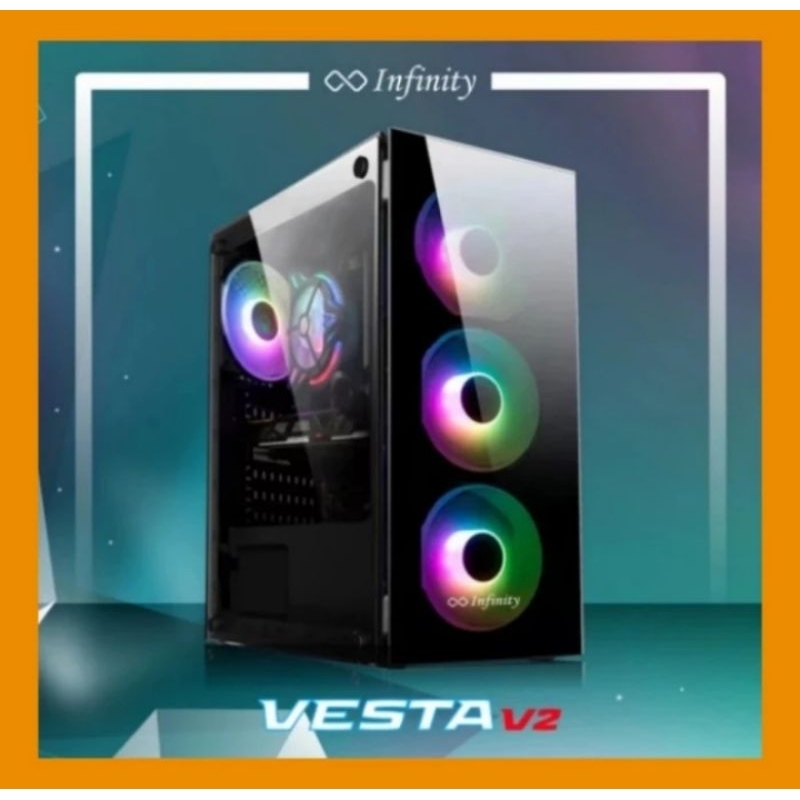 Casing GAMING INFINITY VESTA V2 INCLUDE FAN 3 RGB | Shopee Malaysia