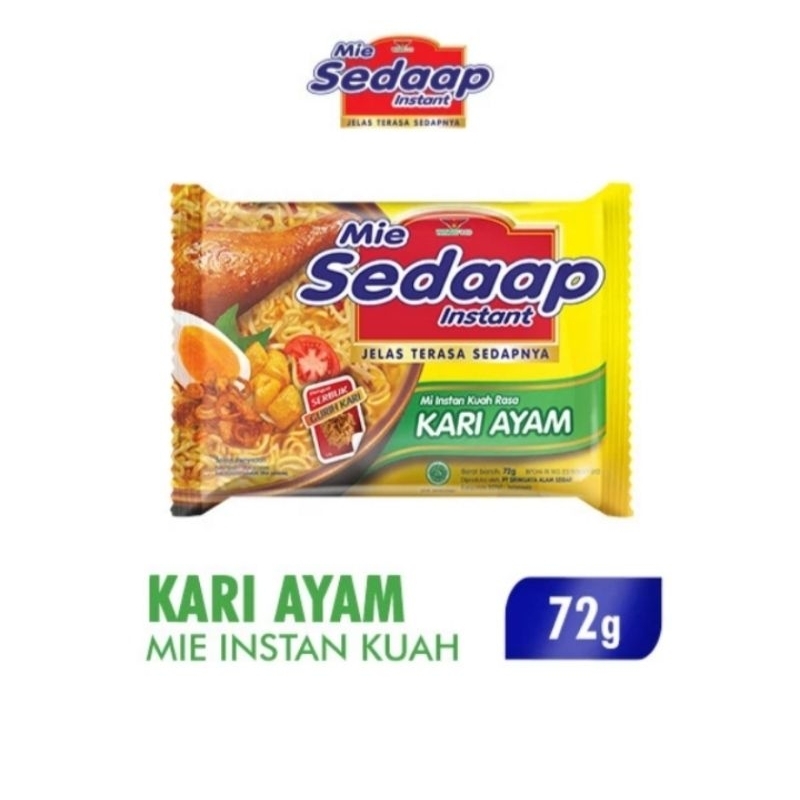 Mie Sedaap Instant Noodles with Chicken Curry Flavor Sauce. Packaging ...