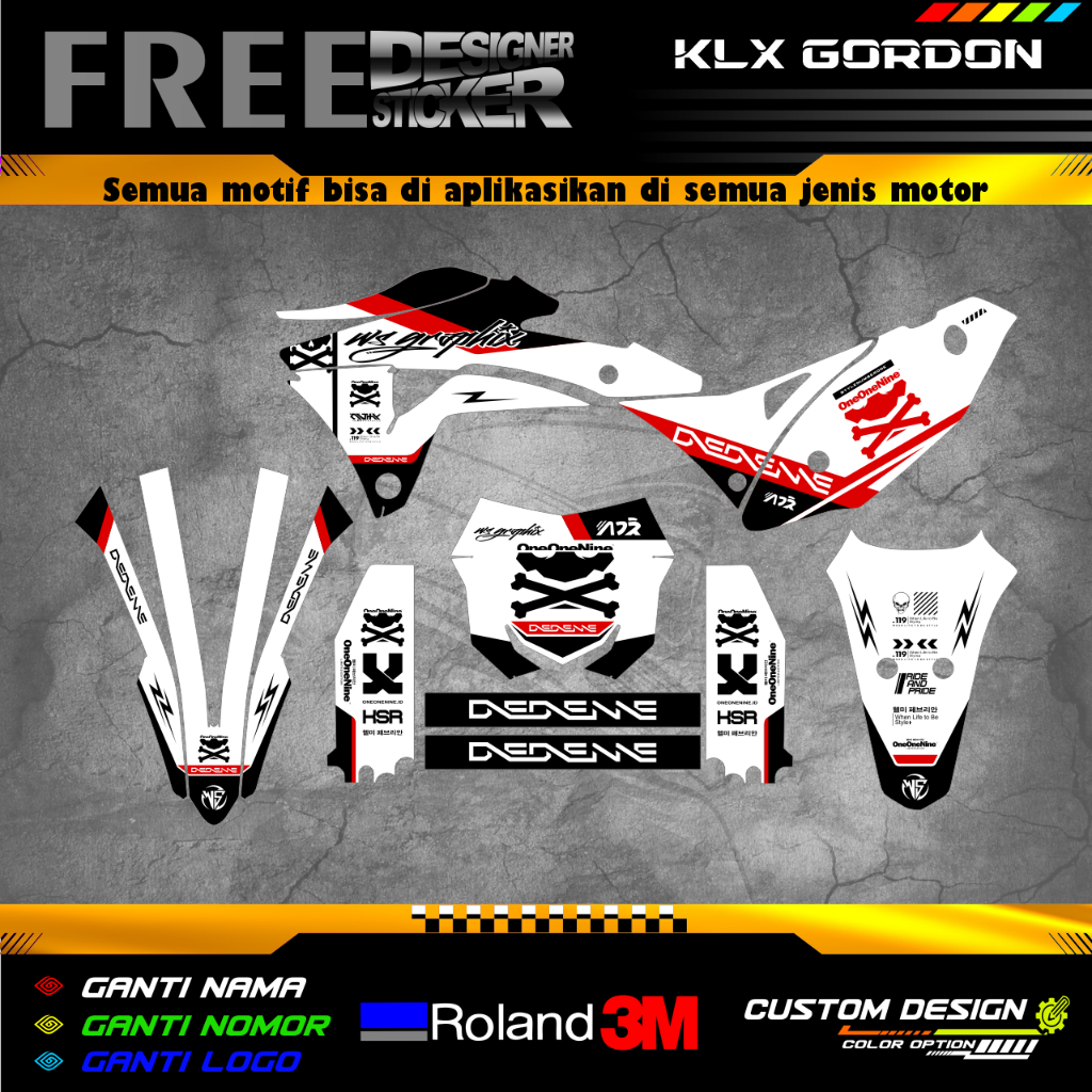 Decal Sticker KLX GORDON FREE CUSTOM WS154 | Shopee Malaysia