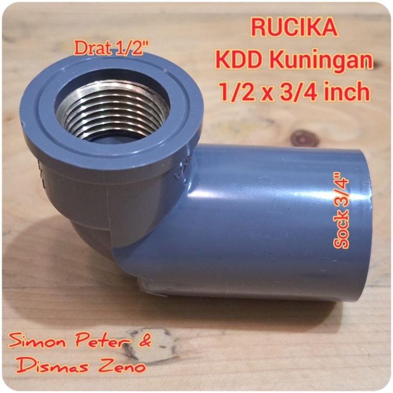 Rucika KDD Brass Drat 1/2 x 3/4 inch Knee Drat In Elbow PVC Pipe ...