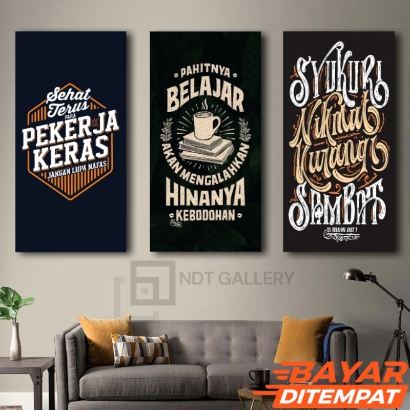 HIASAN DINDING Ndt[15x30] Minimalist Indonesian Quotes Wall Decoration ...