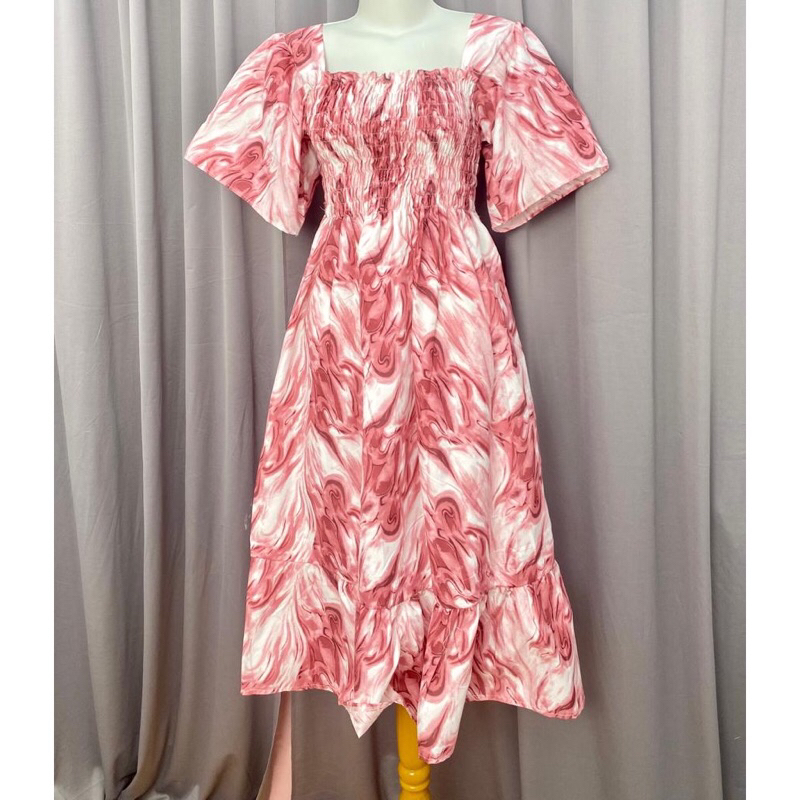 Pink flower dress (NEW) | Shopee Malaysia